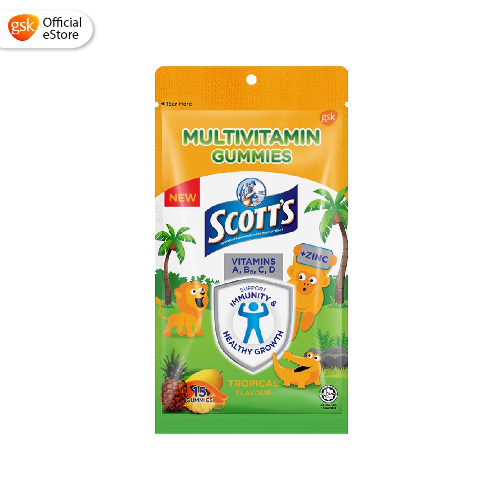 SCOTT'S Multivitamin Gummies for Kids, Vitamin A, B6, C, D and Zinc ...