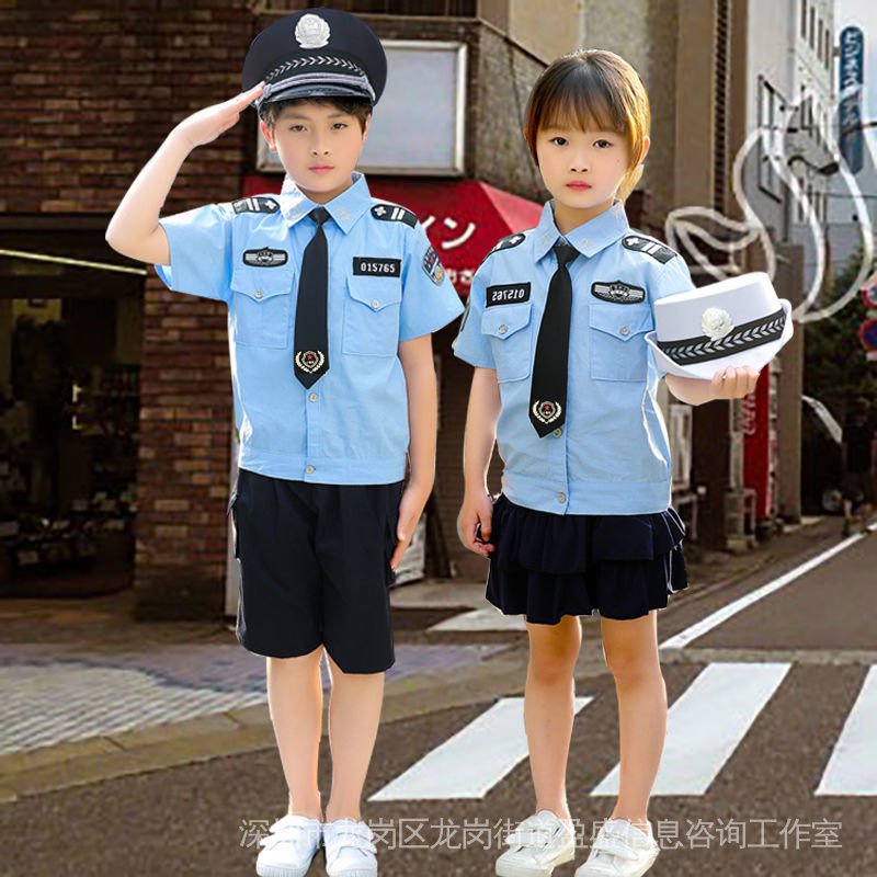 Children's Police Uniforms Military Uniforms 4-Piece Set Both Both Both ...