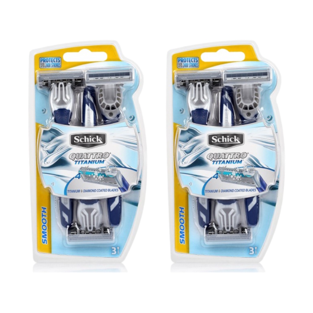 Schick Quattro4 Titanium Disposable Men's Razor 2 Pack (6-Count ...