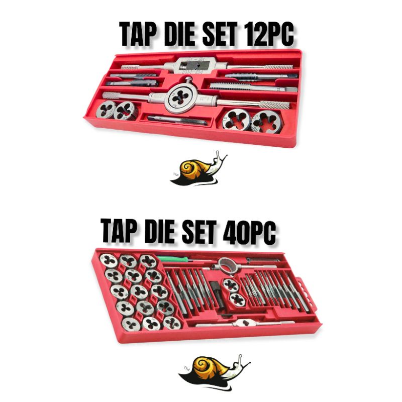 Manual SNAIL TAP TOOL TAP SNAI DIES SET 12PC AND 40PC | Shopee Singapore