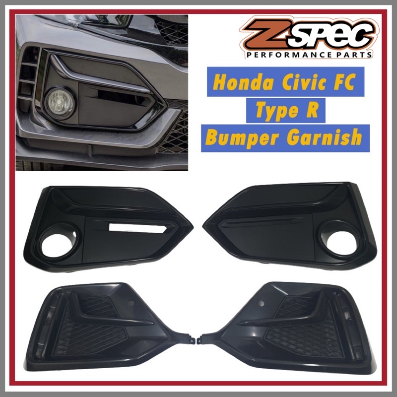 Honda Civic FC Type R & SI Set Bumper Garnish/ Fog Lamp Cover/ Rear ...