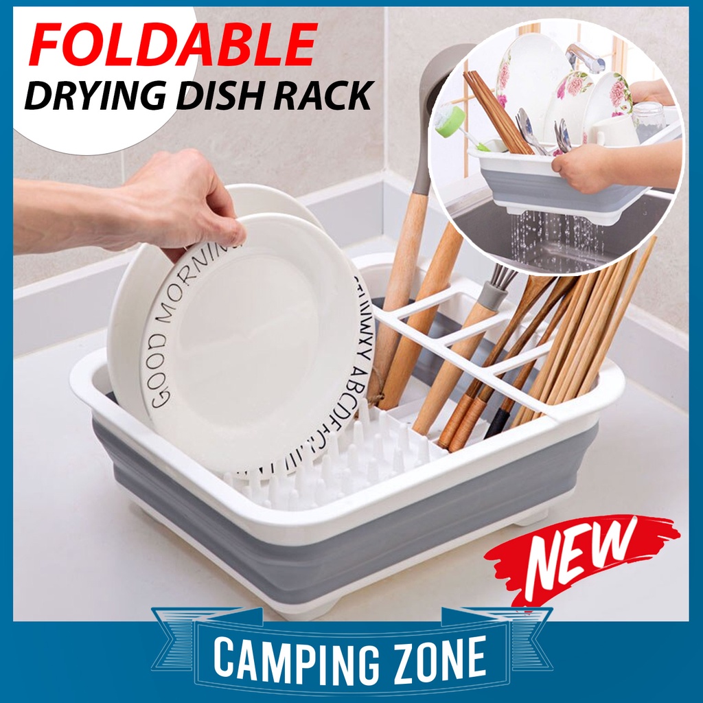 DR867 Foldable Drying Dish Rack Kitchen Collapsible Dish Drainer ...