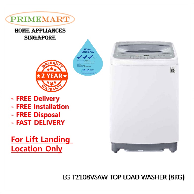 LG T2108VSAW TOP LOAD WASHER (8KG)+2 YEARS LOCAL MANUFACTURER WARRANTY ...