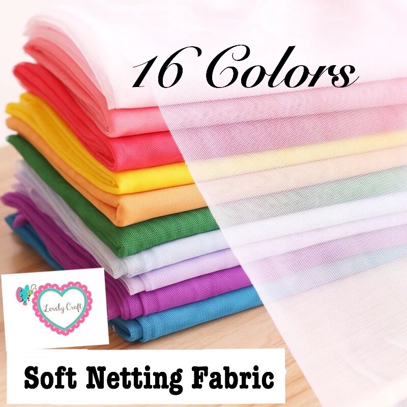 Fine Nylon Net Fabric / Fine Net Cloth / Kain Net Nylon Halus (1meter ...
