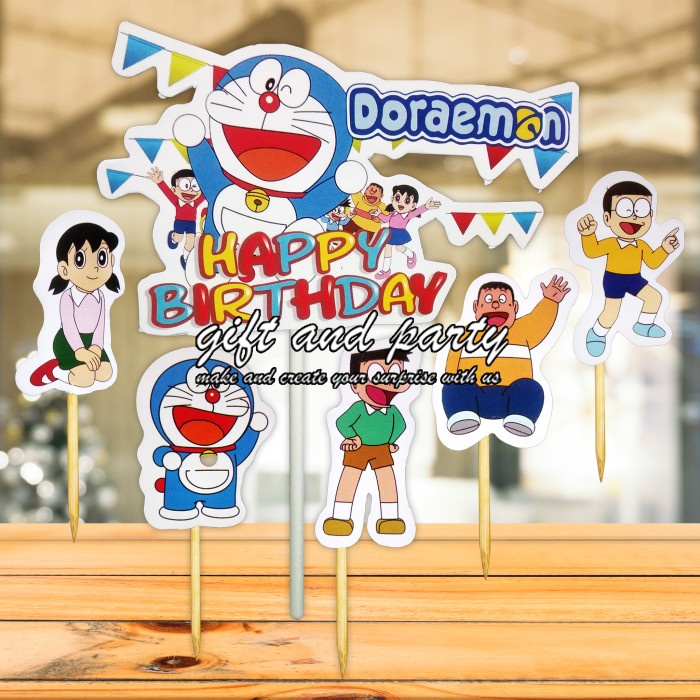 Doraemon Cake Topper / Doraemon Cake Topper / Cup Cake Topper | Shopee ...