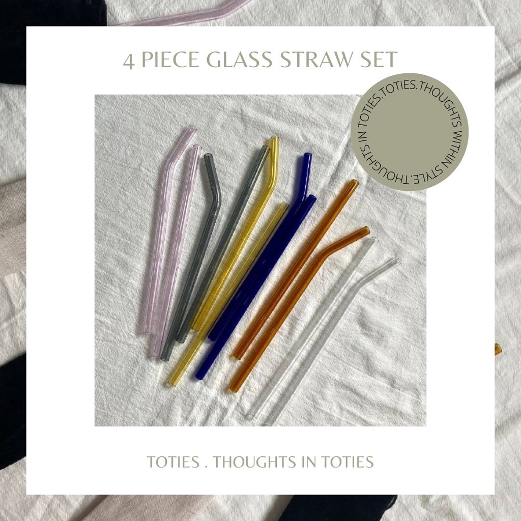 SG Local Glass Straws Curved glass straw Straight glass straw iced ...