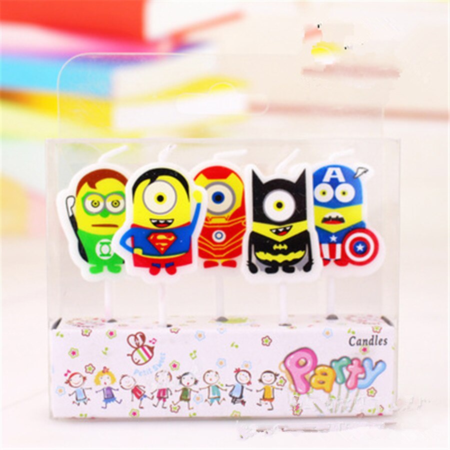 [SG ready stock] 5pc Superman Minions Avengers Birthday Candles Party ...
