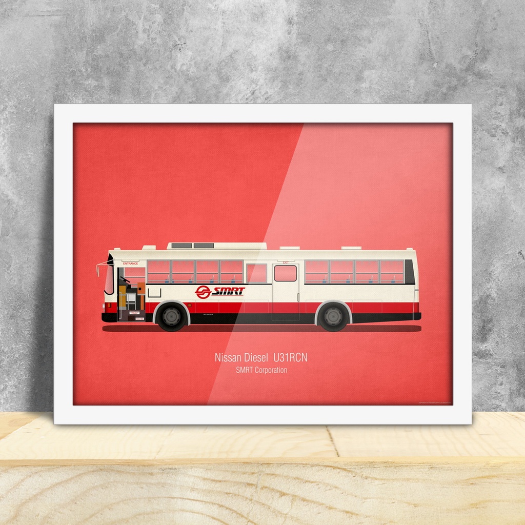 Singapore Yesteryear - Smrt Corporation Bus Transportation Art Decor ...