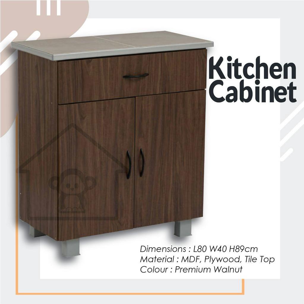Kitchen Cabinet With Tile Top 2.5ft Kitchen Storage Cabinet | Shopee ...