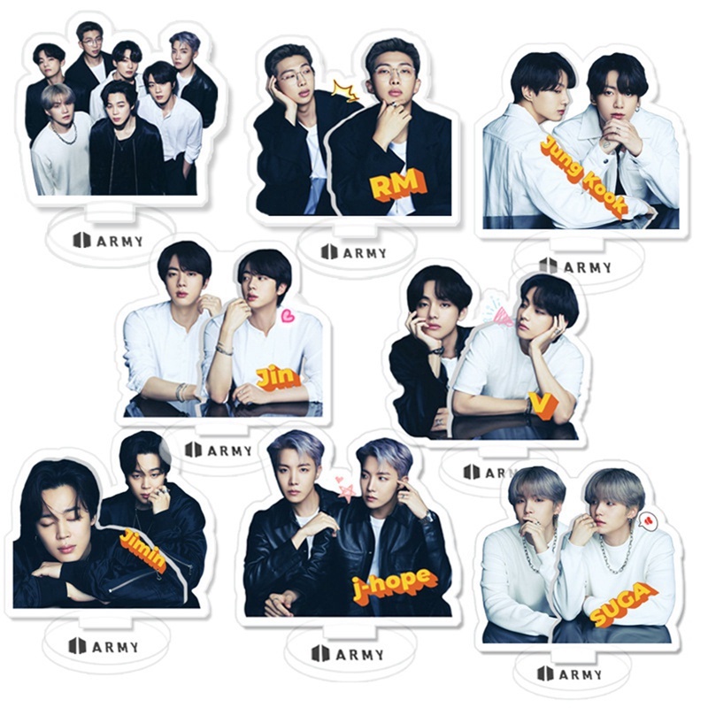 Kpop Bts Acrylic Figure Stand 7 Members Model Plate Desk Decor Standing ...