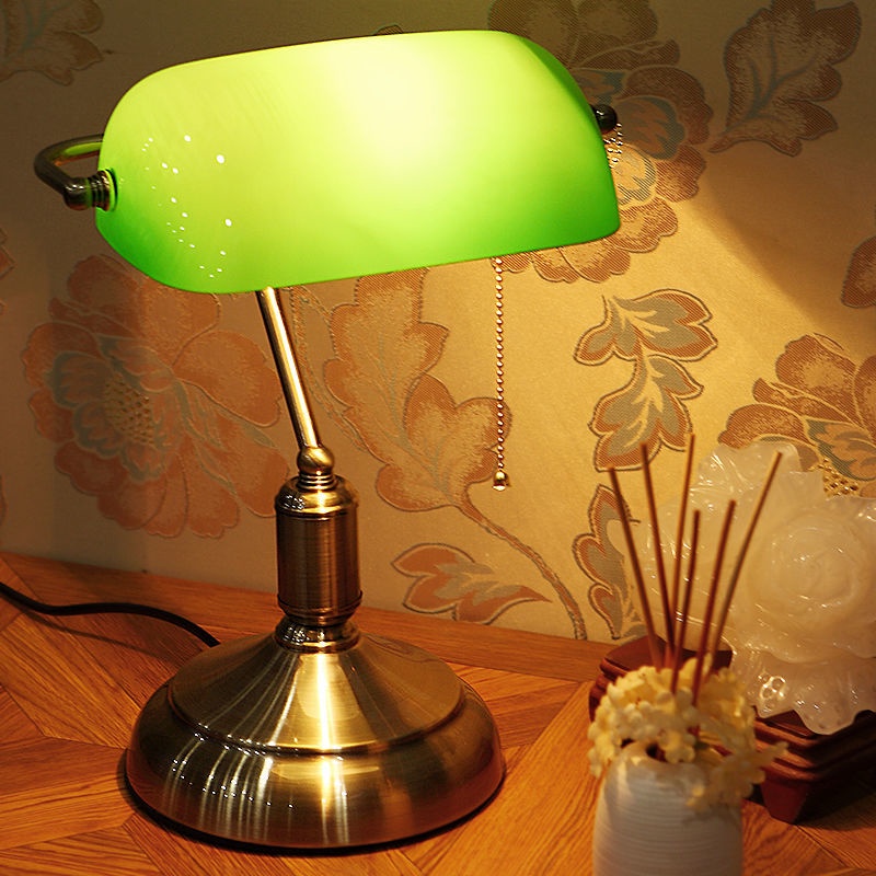 Nostalgic American RETRO study table work reading desk lamp old ...