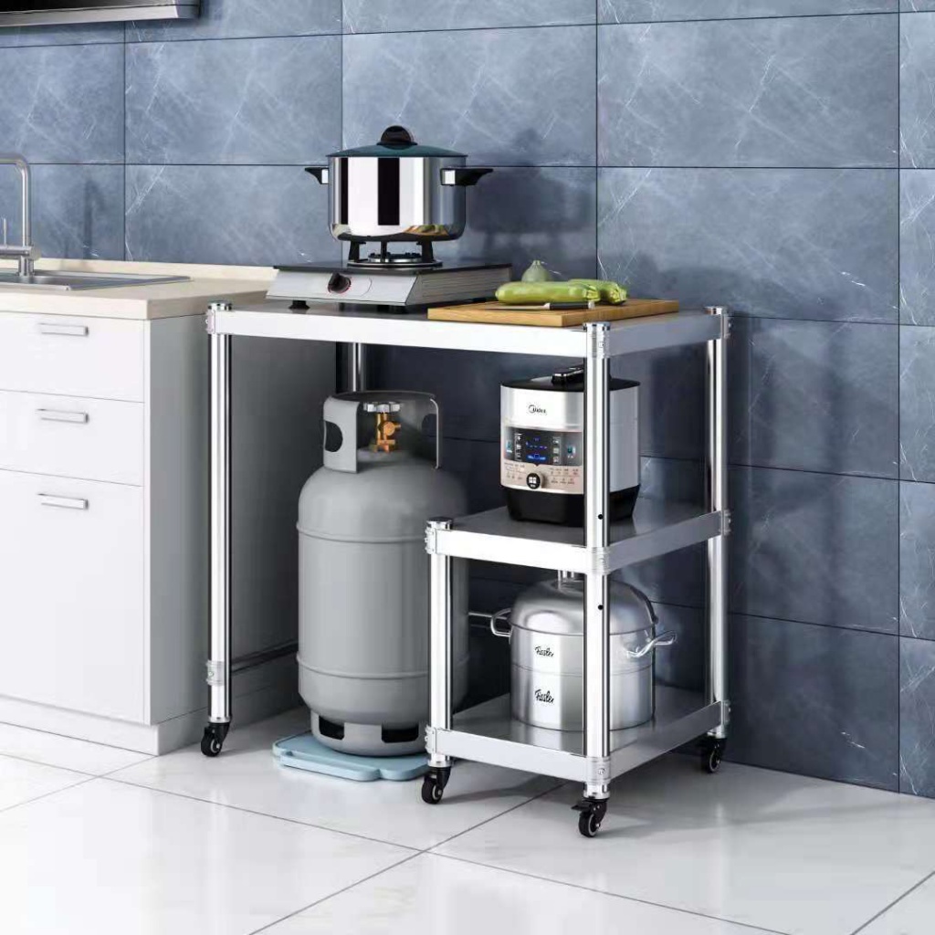 Kitchen rack gas stove bracket stovetop movable thickened stainless ...