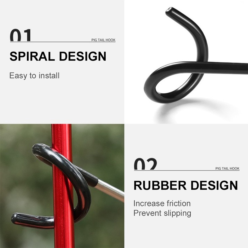 Metal hook pole AntiSlip outdoor camping light pole Hanger Hook Post ...