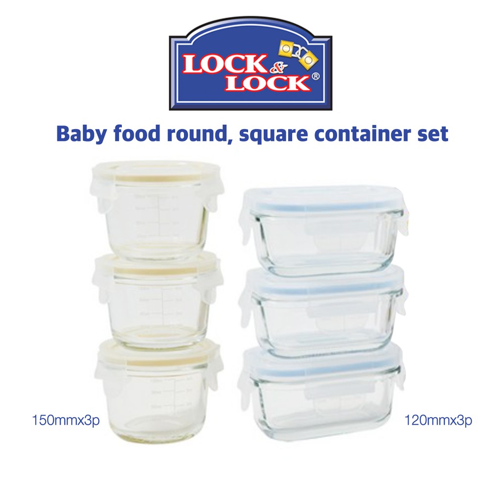 LocknLock first baby food round container 50ml / square container 120ml ...