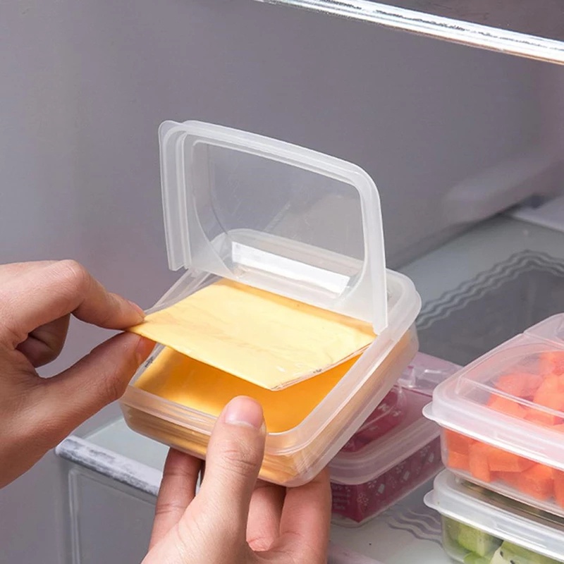 2pcs Flip-top Butter Block Cheese Slice Storage Box Portable ...