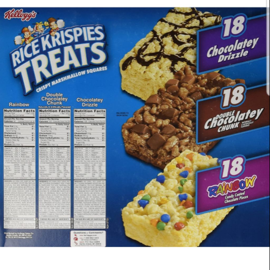 Kellogg's Rice Krispies Treats, Variety Pack (Choco Dizzle,Double Choco ...