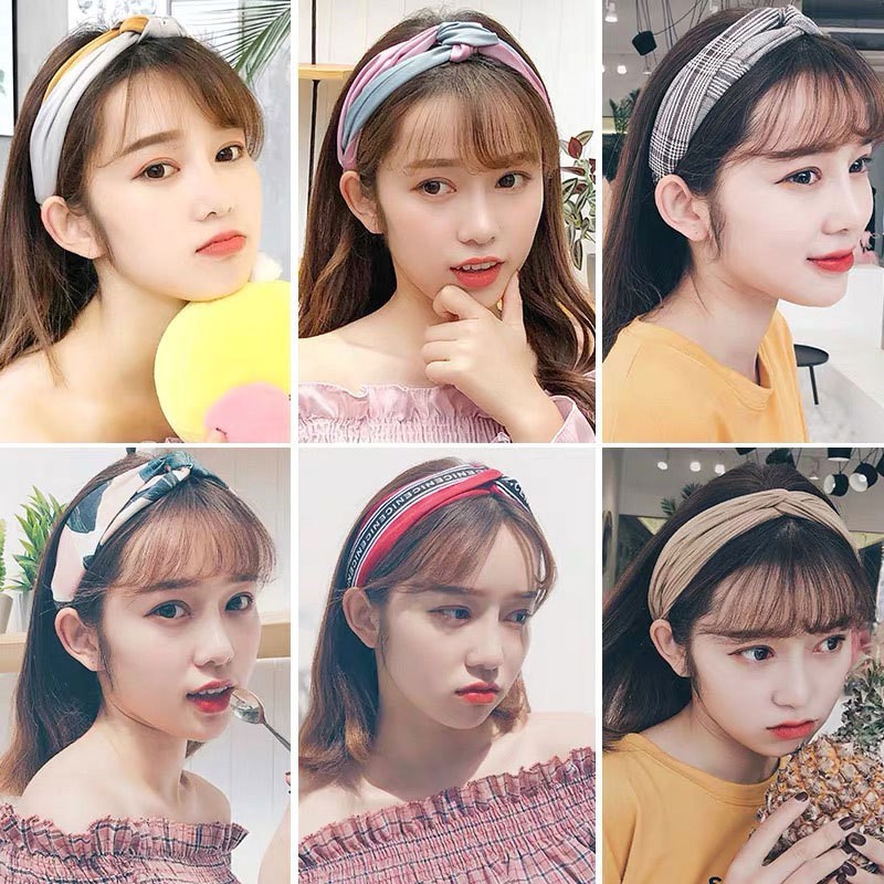 High end Printed Korea Wild Style Hairband Out The Headband Wash Face Hair Bundle Fashion Hair Hoop Wild Headdress Shopee Singapore