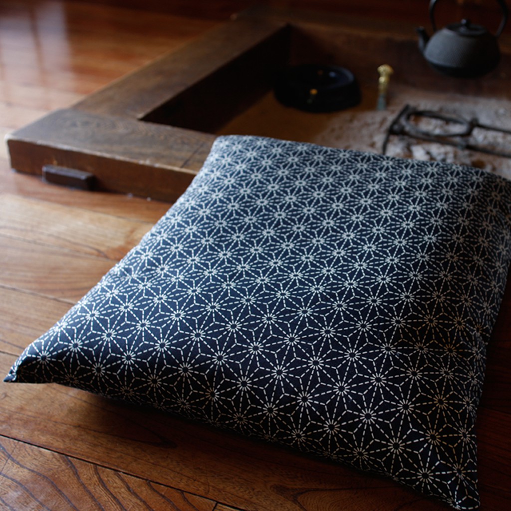 Cushion Inner and Cover Zabuton Standard Meisen Zabuton Flax Leaf ...