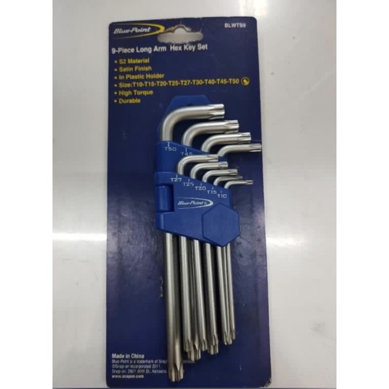 Blue-Point L-Shape Torx Wrench Set T10-T50 BLWTS9 | Shopee Singapore