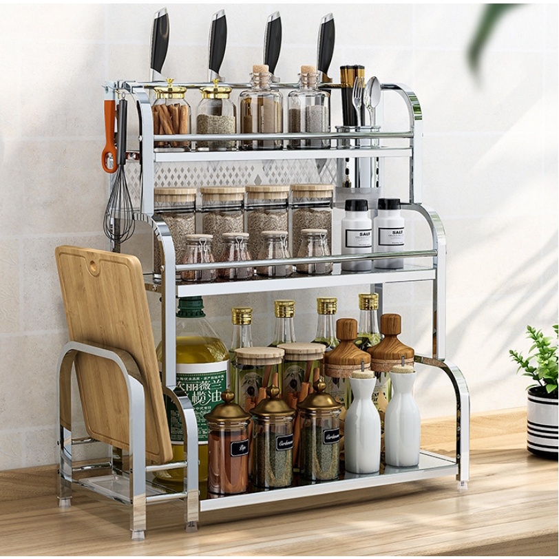 Stainless Steel Spice rack organizer, kitchen rack, condiment container ...