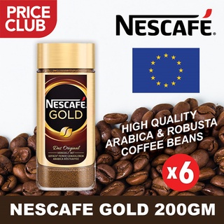 NESCAFE Gold Pure Soluble Coffee 200 gram x 6 Jar INTENSITY 6 (New ...