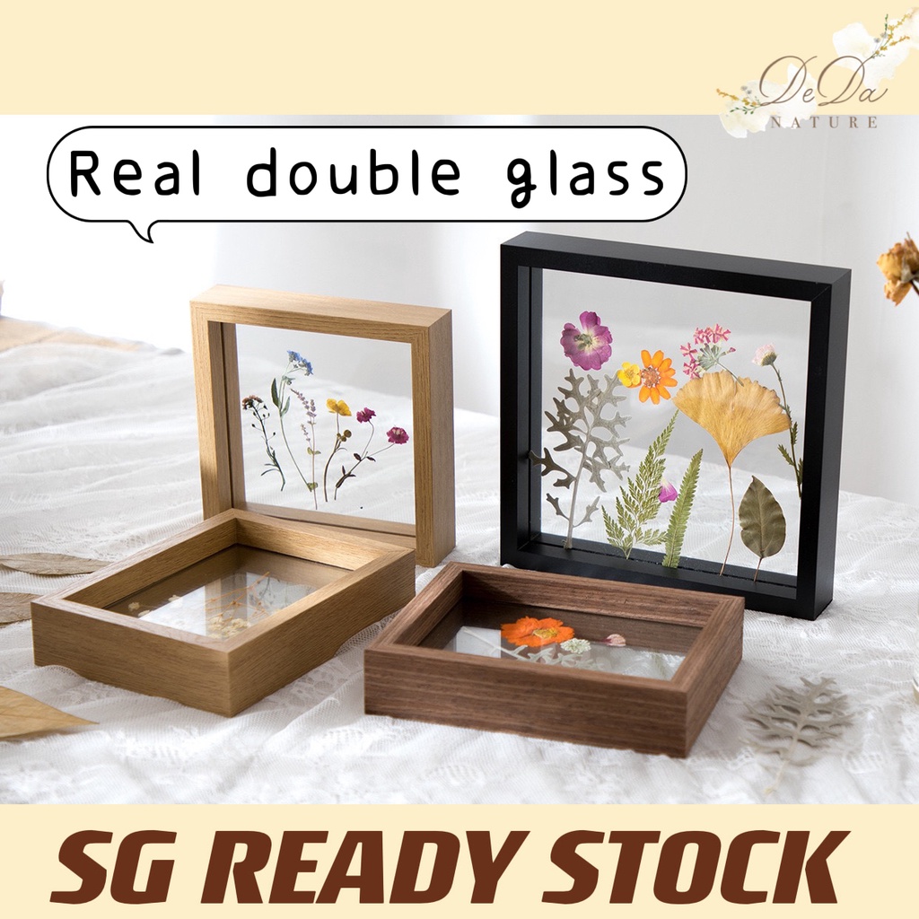 [SG stock]DIY Double Glass Wood Frame for Specimen Picture Painting ...