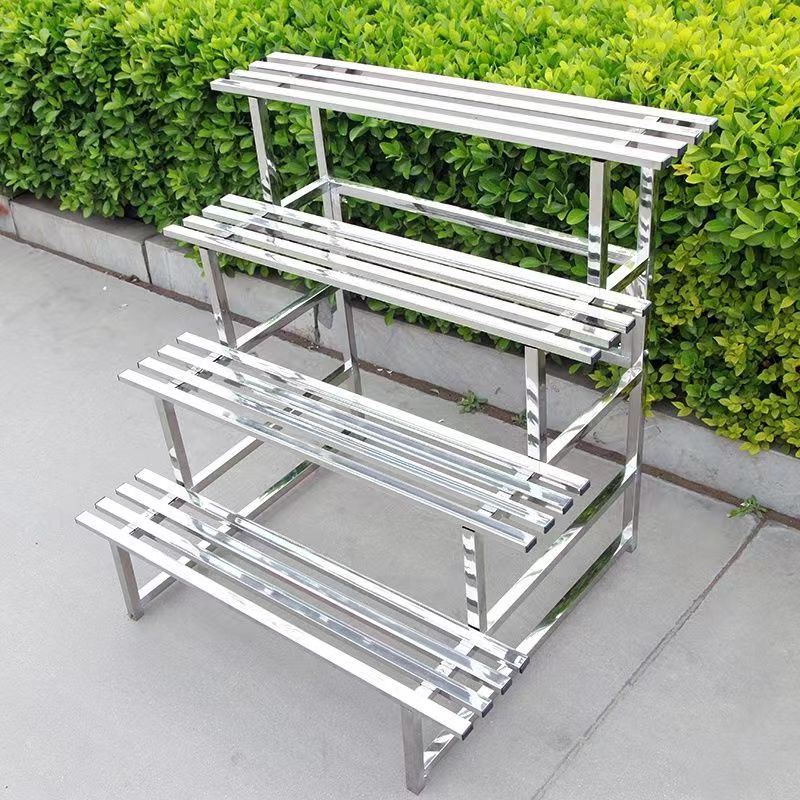 Stainless Steel Plant Rack Metal Waterproof Flower Step Display Stands ...