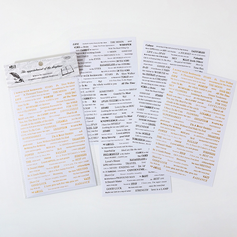 ENWEI 4 Pcs Between The Lines Series Retro English Journal Stickers ...