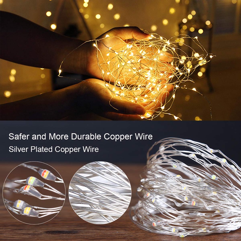 20M 200 LED USB Copper Wire String Fairy Lights Christmas Party Wedding ...