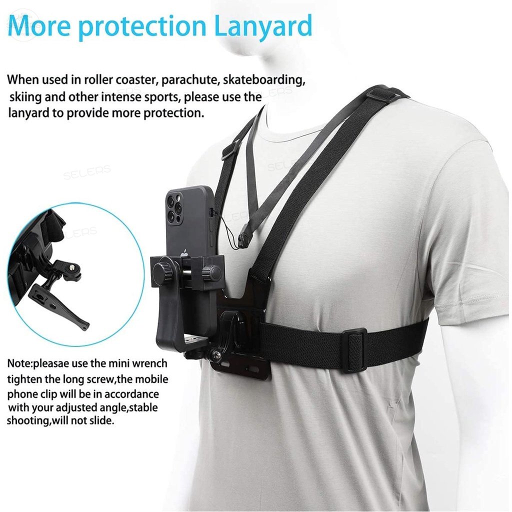 Mobile Phone Chest holder Selfie Action Body Harness Strap Action ...