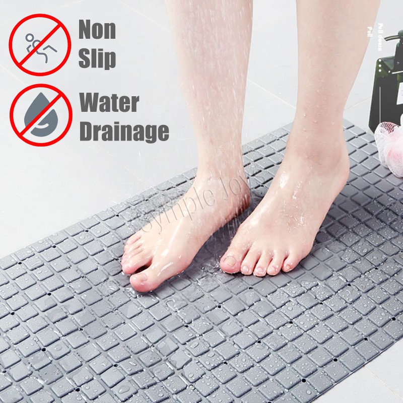 Non-slip Shower Mat Bathroom Mat with Suction Cups and Drain Holes Anti ...