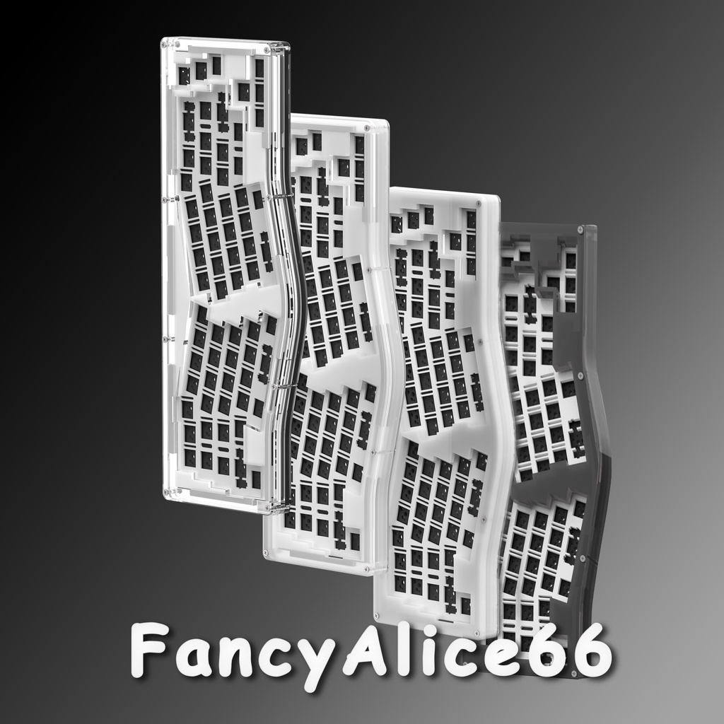 FancyAlice66 RGB Hot-swappable Wired Arisu Mechanical Keyboard Kit with ...