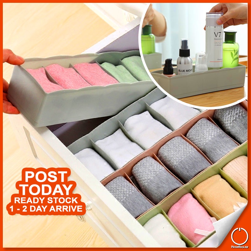 MULTIFUNCTIONAL 5 Grids Underwear Sock Bra Panties Storage Box Wardrobe ...