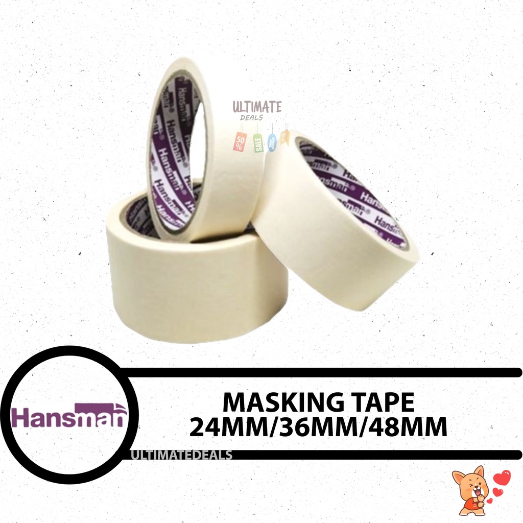 [Bundle] HANSMAN Premium Quality Paper/Masking Tape (24mm / 36mm / 48mm ...