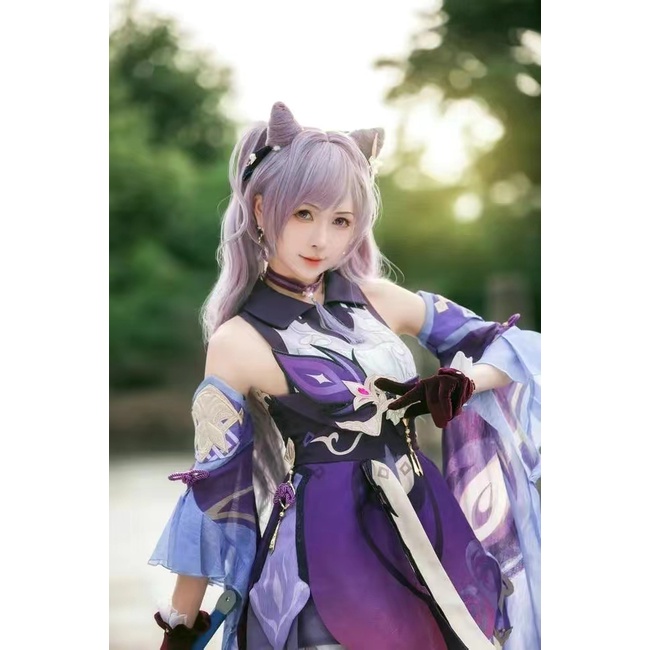 Game Genshin Impact Keqing Cosplay Full Set Costume Classic Uniform ...