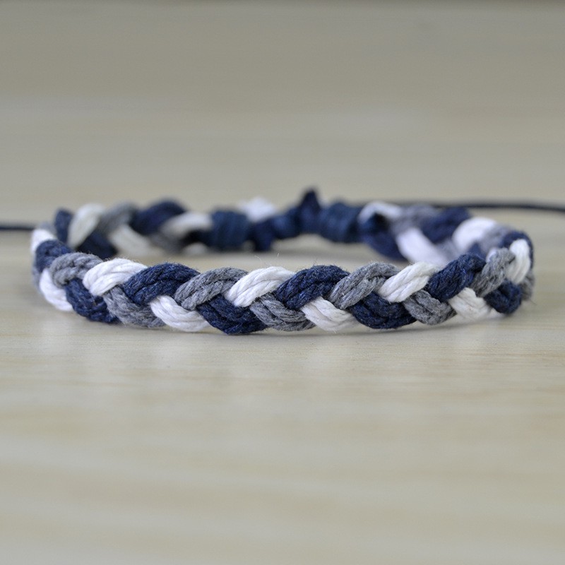 Handmade Cotton Linen Rope Braided Bracelet For Men Women Friendship ...