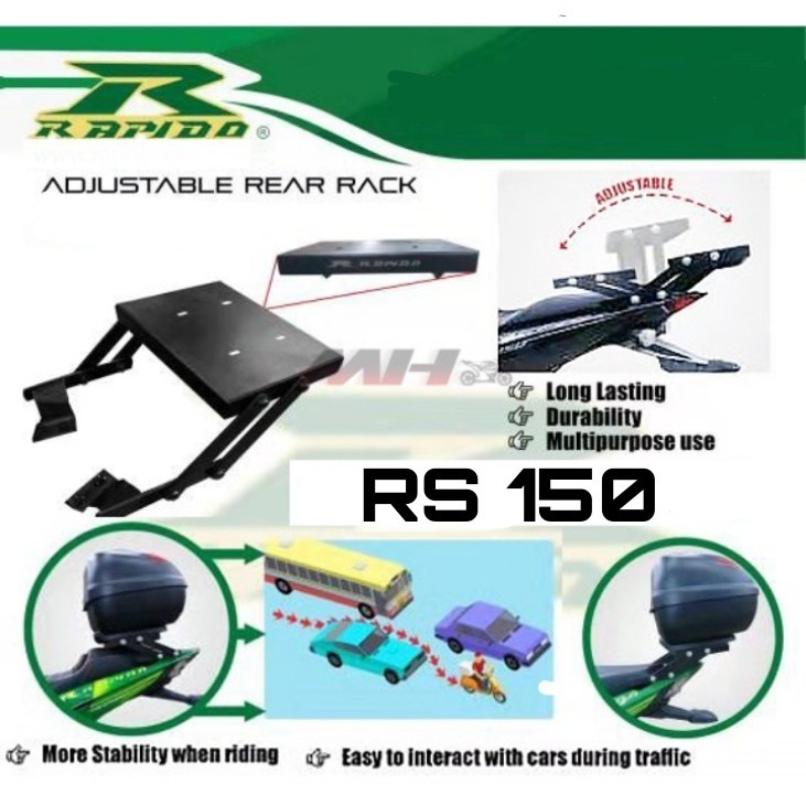 MONORACK RAPIDO ADJUSTABLE / TRANSFORMER HONDA RS 150 FOODPANDA ...
