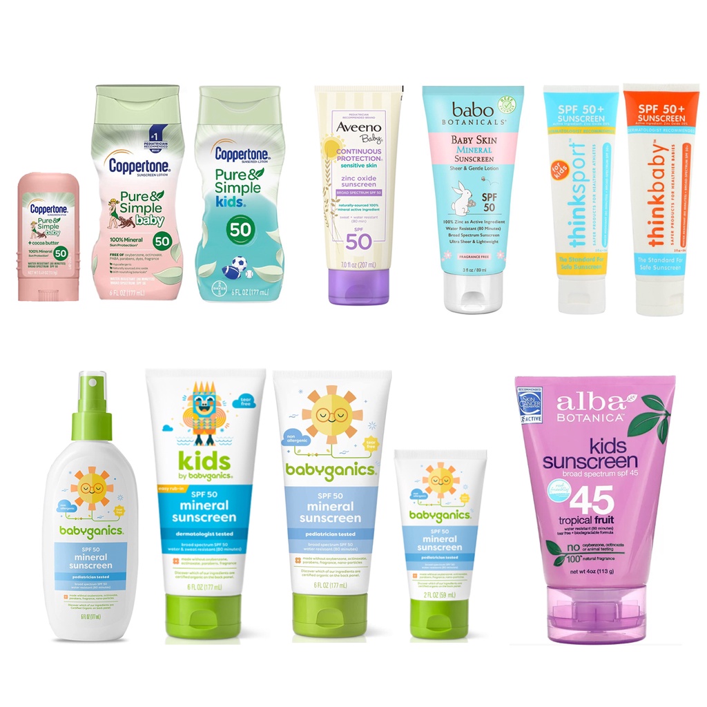 Baby / Kid's Sunscreen / Sunblock (Aveeno, Coppertone, Babo Botanicals ...