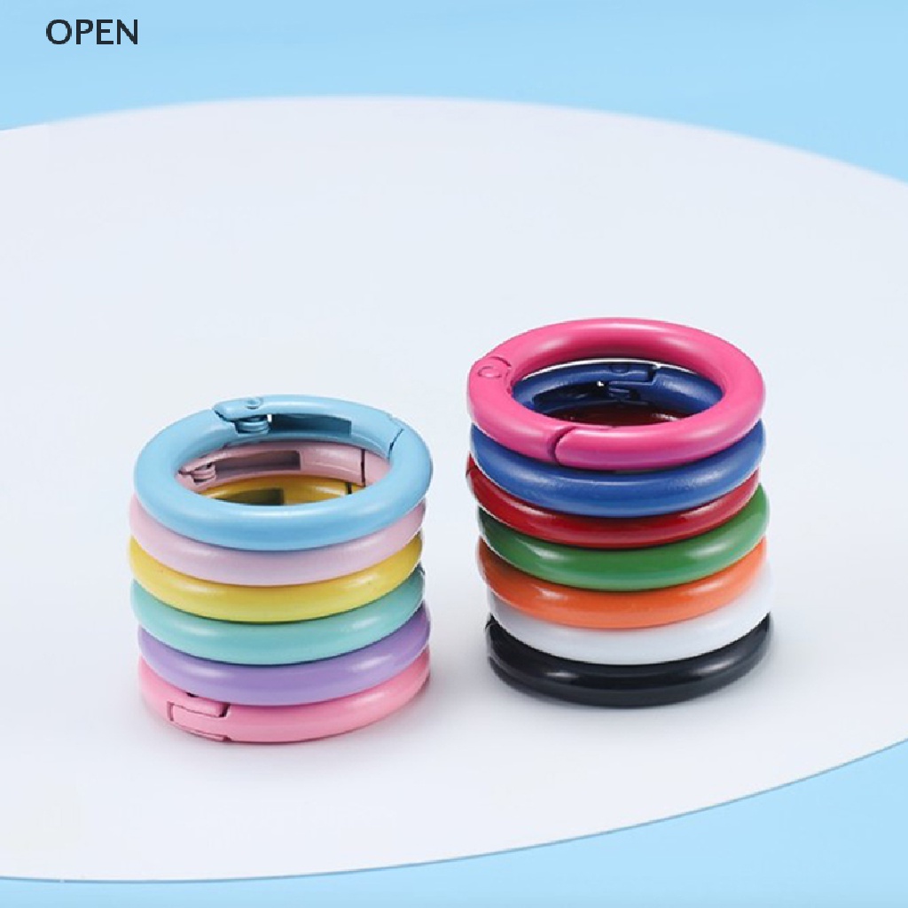 op 10Pcs/lot Metal Spring Gate O Ring Openable Round Carabiner Keychain ...