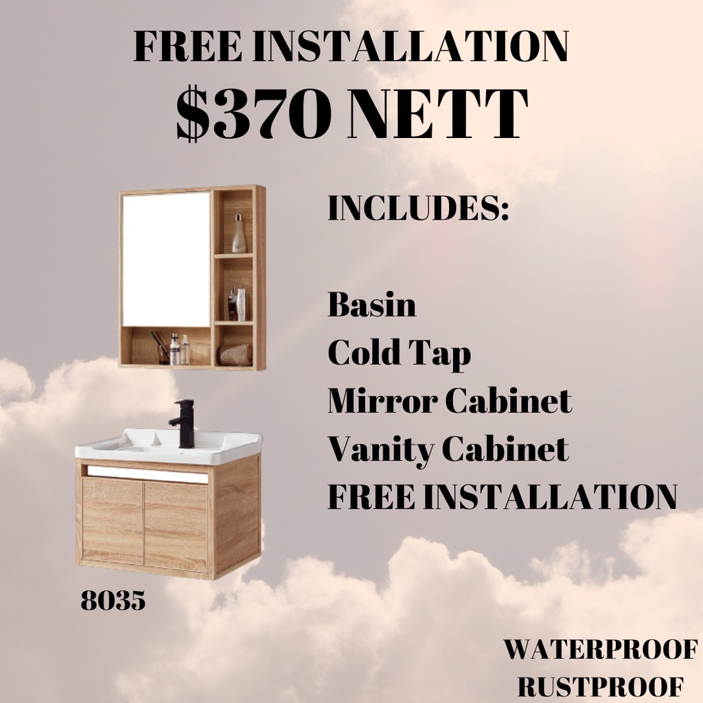 LOCAL READY STOCKS Vanity Cabinet + Sink + Mirror Cabinet ...