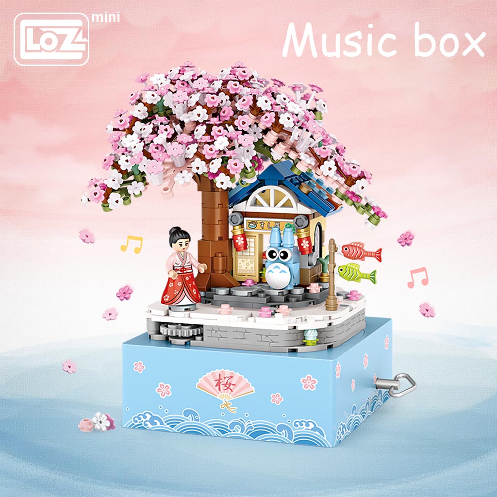 LOZ IDEAS Mini Block Sakura Japanese Theme Tree Music Box Building ...