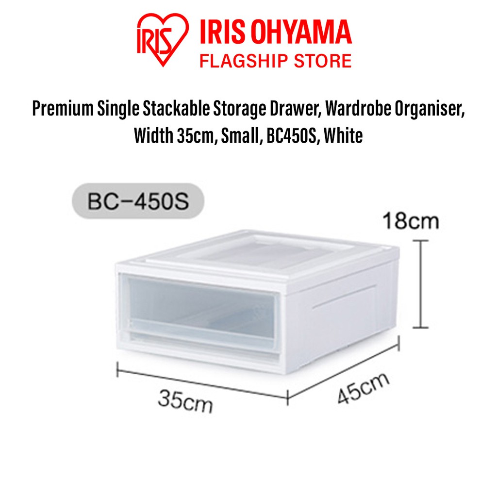 IRIS Ohyama Japan Style Premium Single Stackable Storage Drawer ...