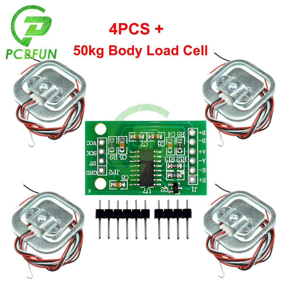 Hx711 AD Weighing Sensor Module + Weighing Scale 50kg. 4pcs + weight ...