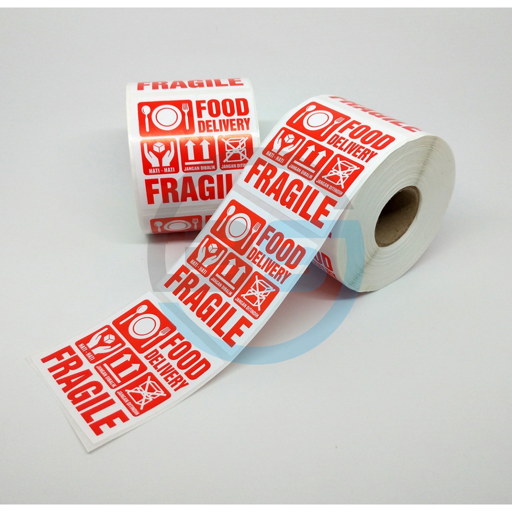 Food Delivery Stickers 5,5 x 5,5 cm Fragile (1 roll / 500 pcs) | Shopee ...