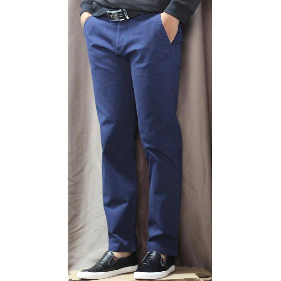 Men's long khaki pants made of stretchy khaki in SLIM shape with sizes ...