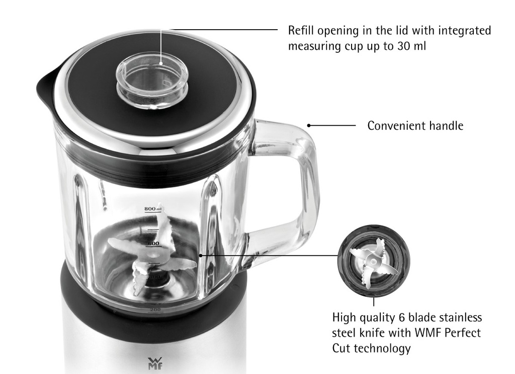 WMF KITCHENminis Blender Black 400W 0.8Liters 3KG Cromargan | Shopee ...