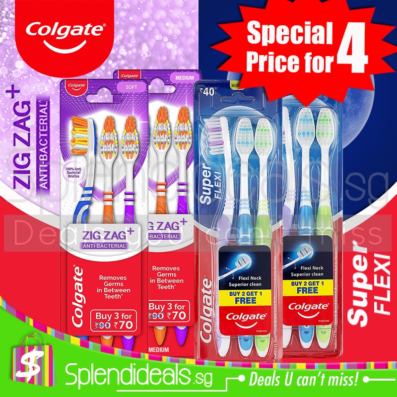 [ SPLENDIDEALS SG ] COLGATE TOOTHBRUSH - ZIG ZAG | SUPER FLEXI - Soft ...