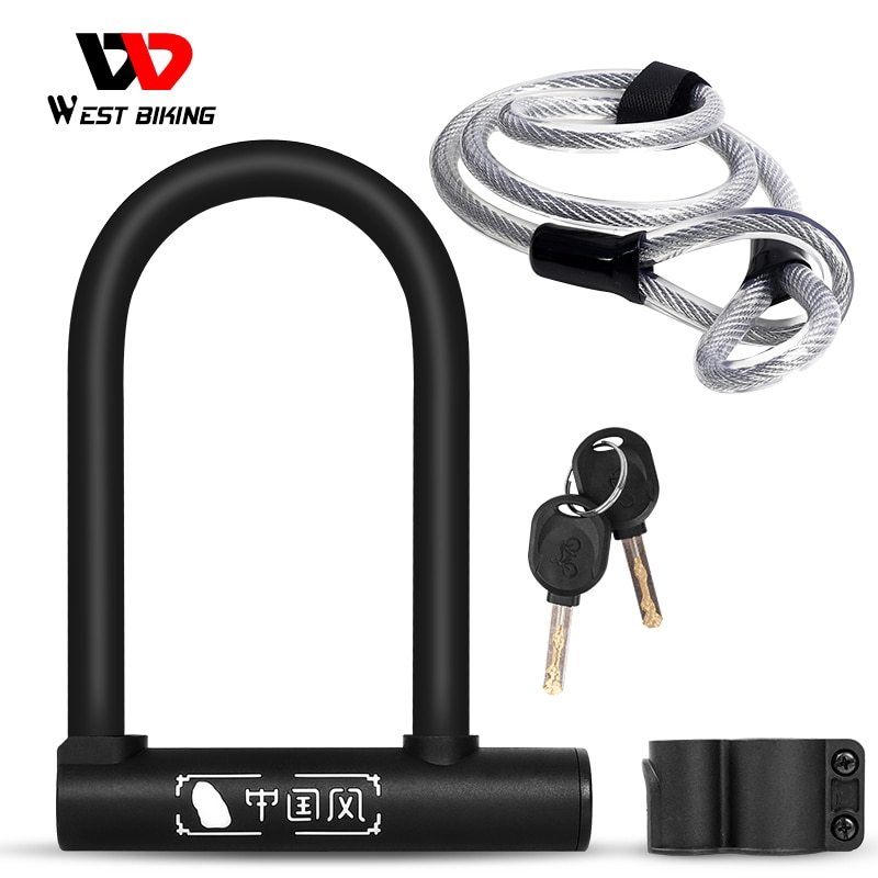 WEST BIKING Bold Bike U Lock Zinc Alloy Lock Core Bicycle Lock MTB Road ...