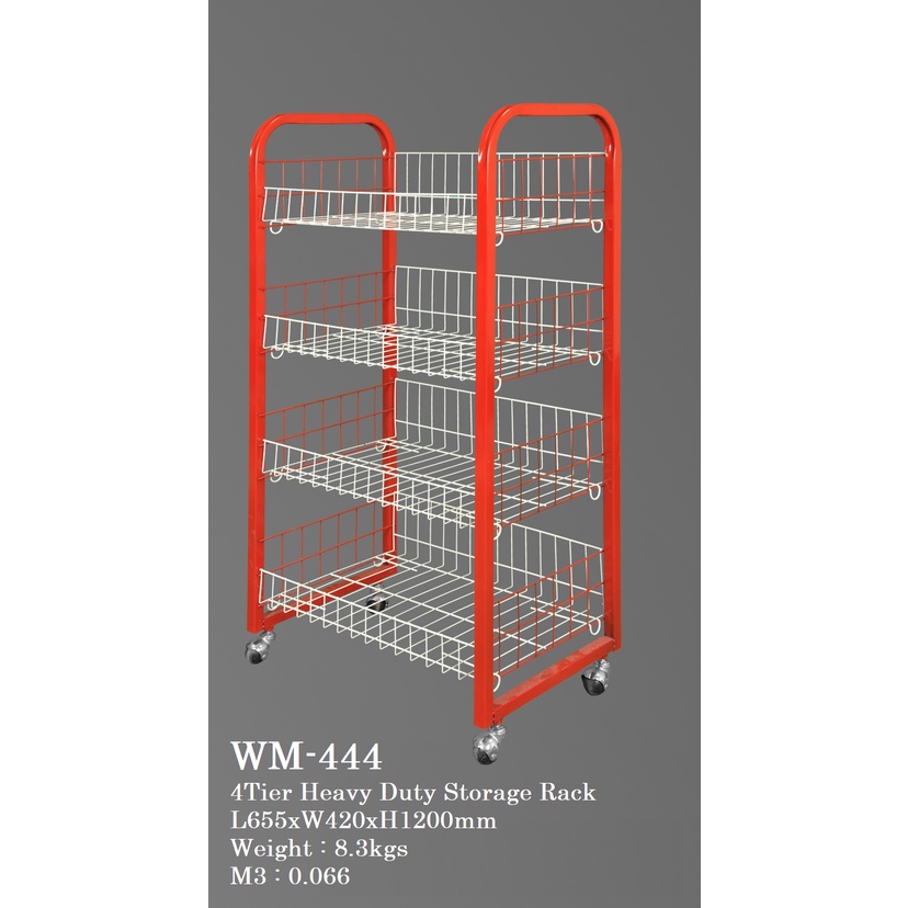 WM-444 Heavy duty Rack with roller/ WM-409 4Tier DIsh Rak /Rak pinggan ...