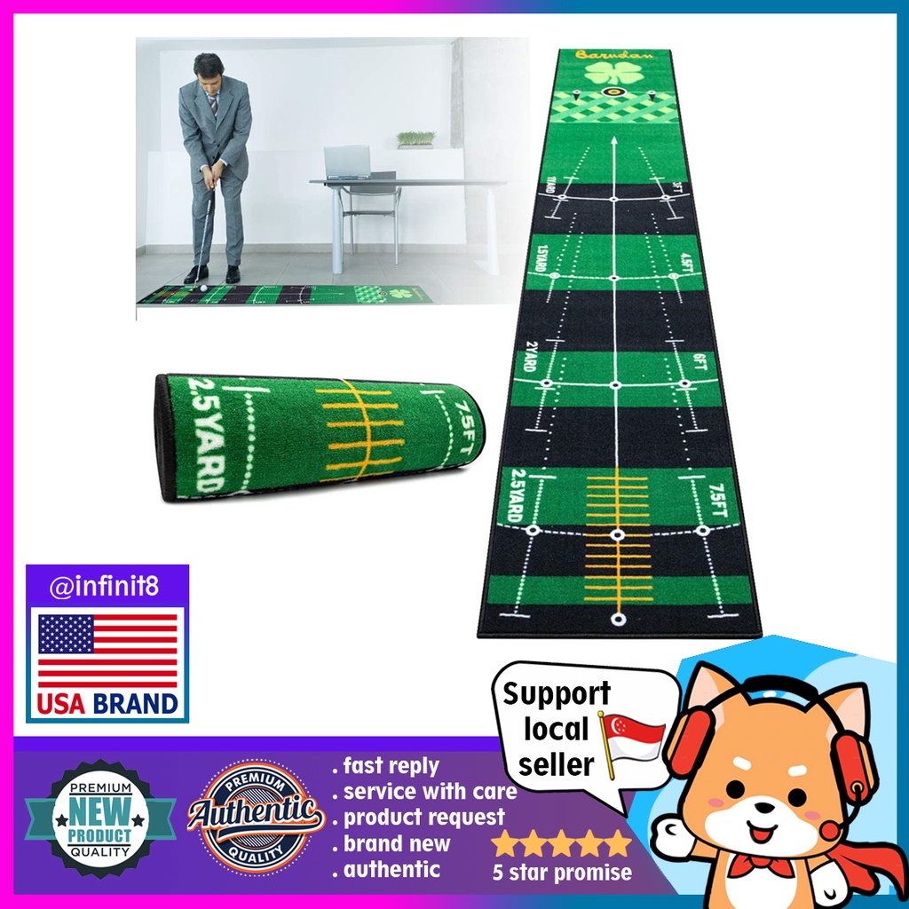 [sg stock] High Quality Golf Putting Mat 4 Indoor Practice Helps ...